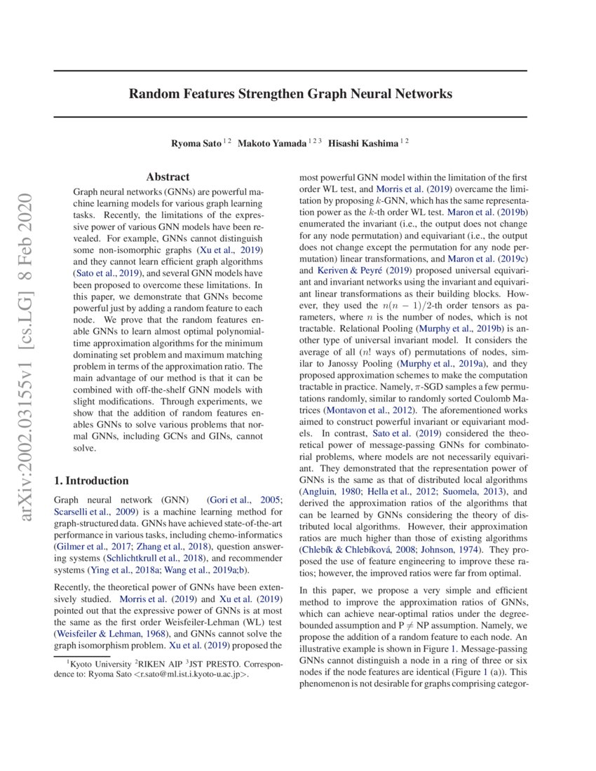 Random Features Strengthen Graph Neural Networks | DeepAI