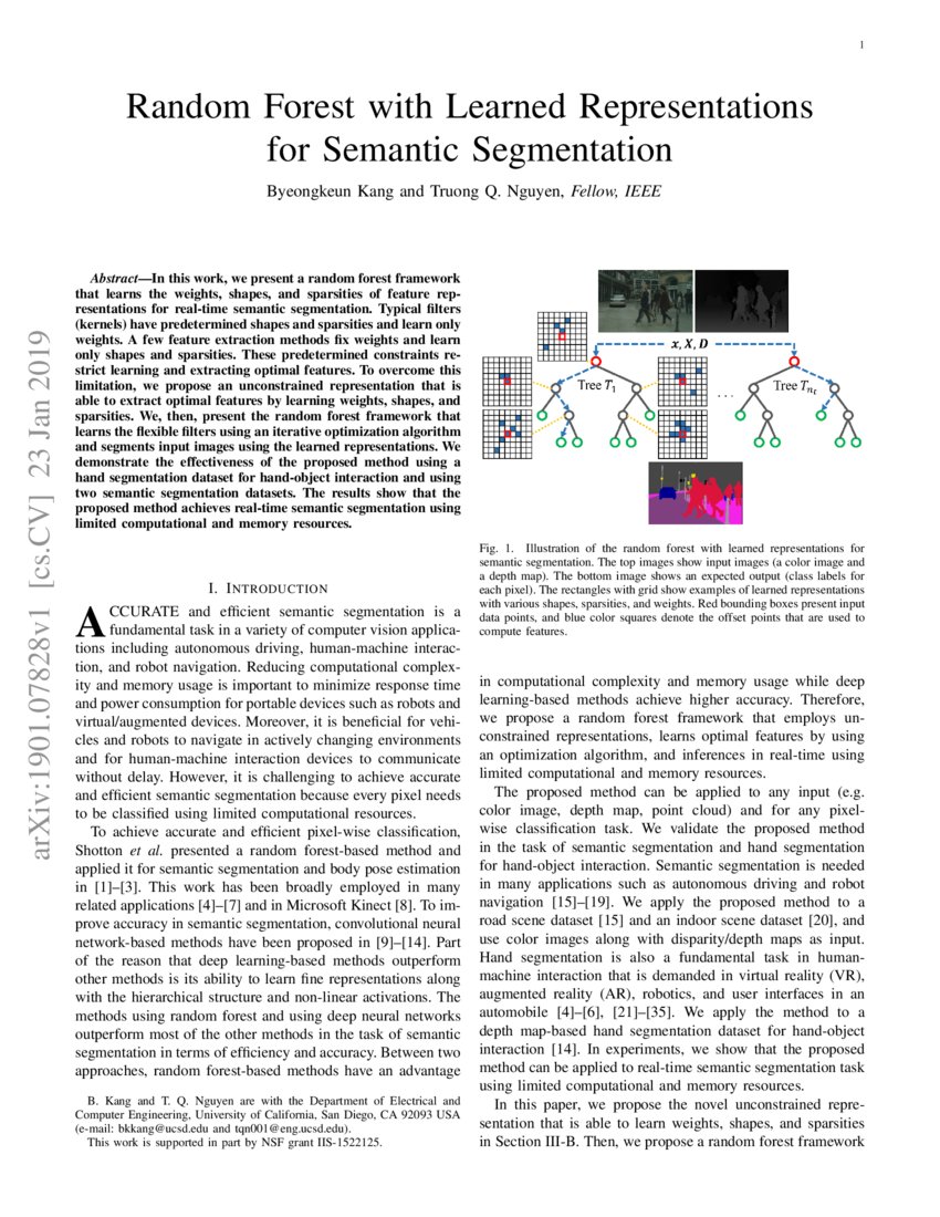 Random Forest with Learned Representations for Semantic Segmentation | DeepAI