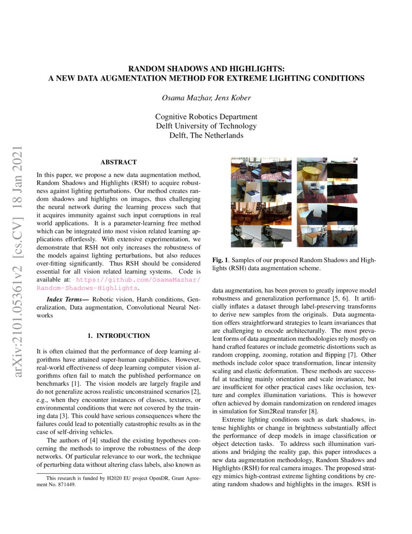 Random Shadows and Highlights: A new data augmentation method for extreme lighting conditions ...