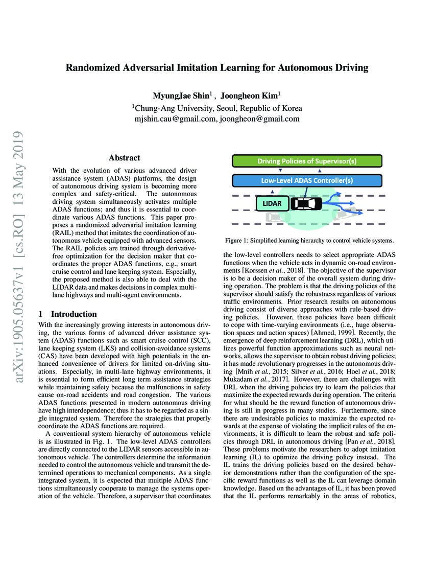Randomized Adversarial Imitation Learning for Autonomous Driving | DeepAI