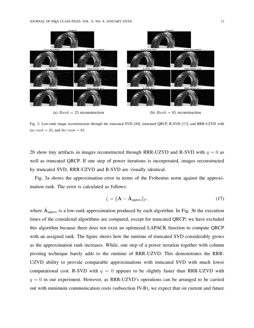 Randomized Rank Revealing Uzv Decomposition For Low Rank Approximation Of Matrices Deepai