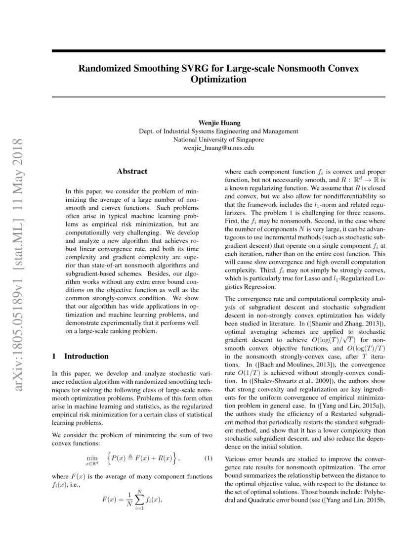Randomized Smoothing SVRG for Large-scale Nonsmooth Convex Optimization ... Randomized Smoothing SVRG for Large-scale Nonsmooth Convex Optimization ...