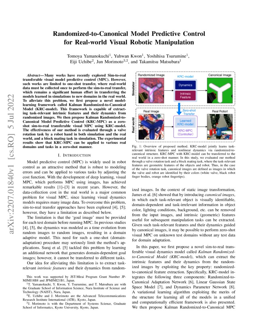 Randomized-to-Canonical Model Predictive Control for Real-world Visual ...