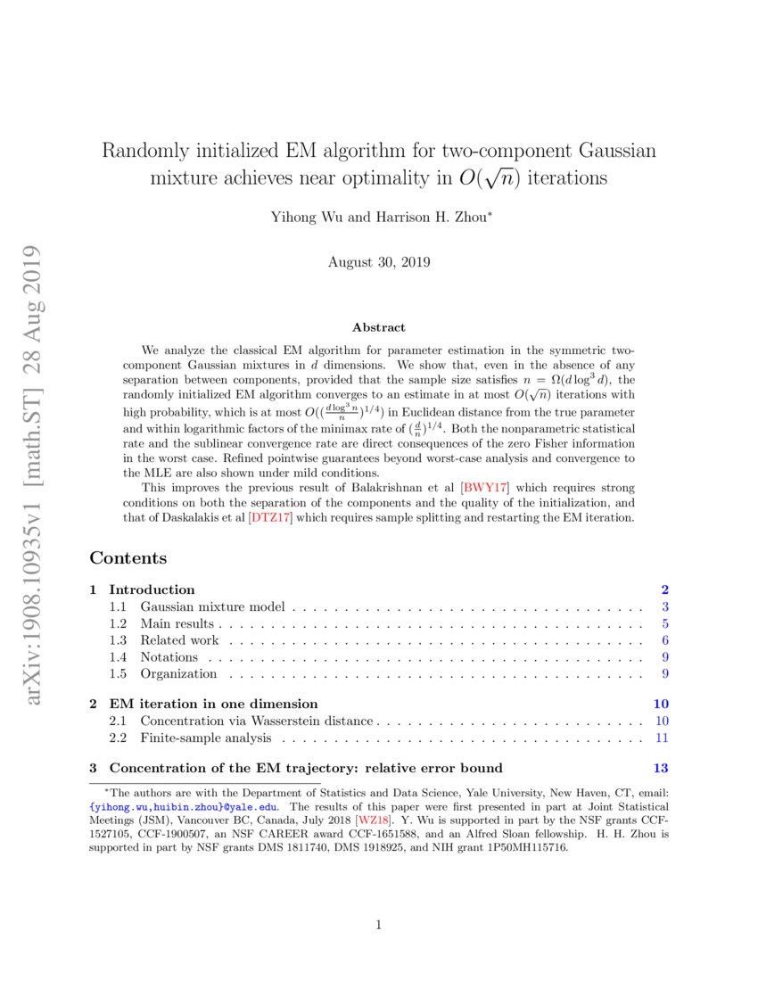 Randomly Initialized Em Algorithm For Two Component Gaussian Mixture Achieves Near Optimality In 4679