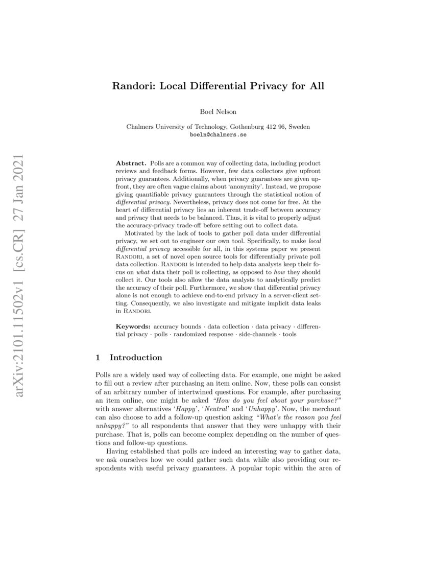 Randori: Local Differential Privacy for All | DeepAI