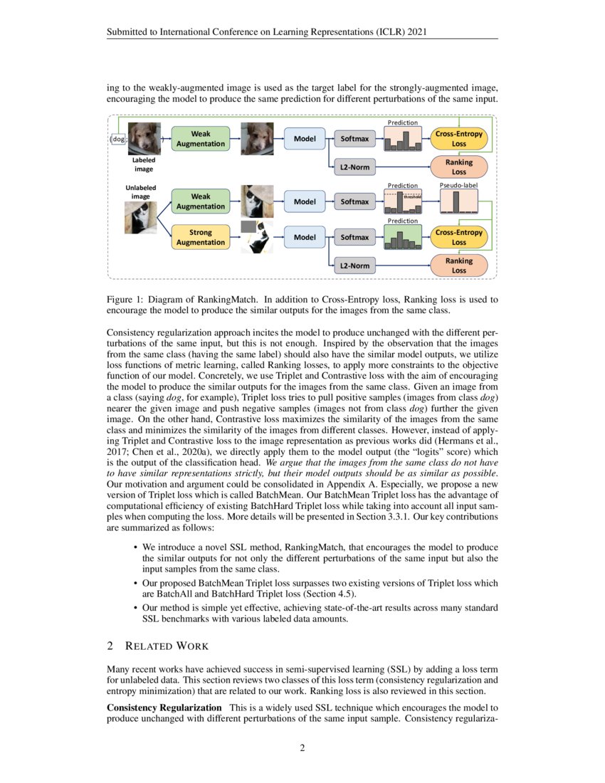 RankingMatch: Delving into Semi-Supervised Learning with Consistency Regularization and Ranking ...