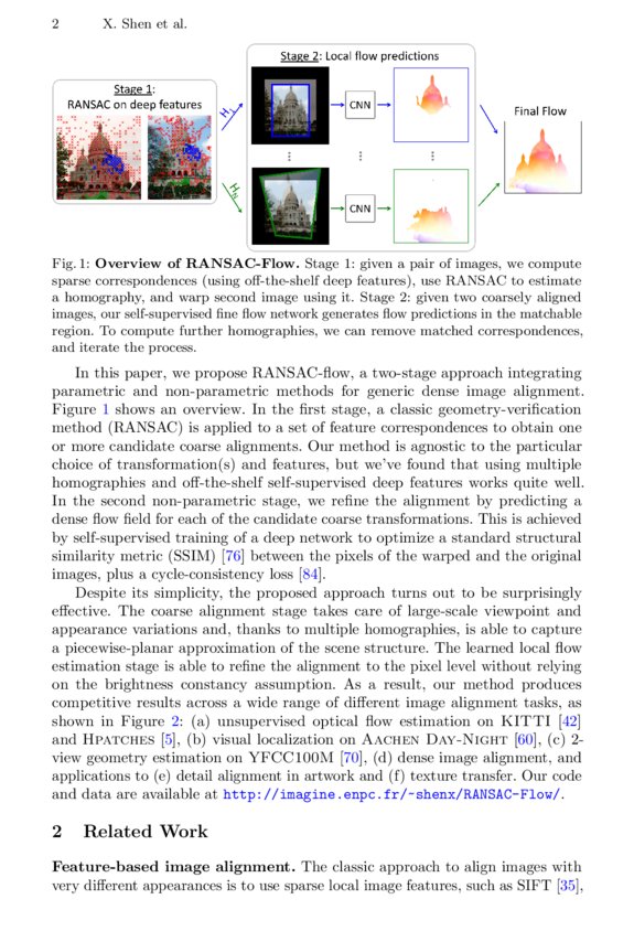 RANSAC-Flow: generic two-stage image alignment | DeepAI