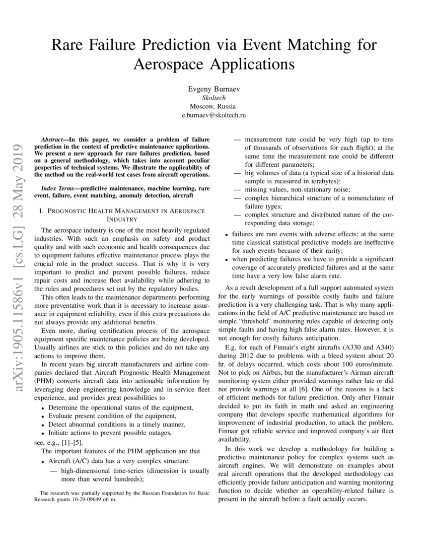 Rare Failure Prediction via Event Matching for Aerospace Applications ...