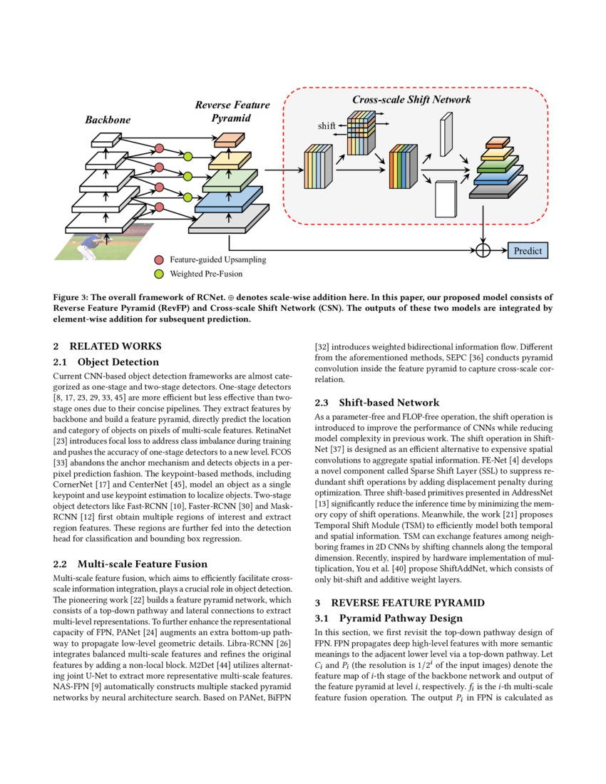 Rcnet Reverse Feature Pyramid And Cross Scale Shift Network For Object Detection Deepai
