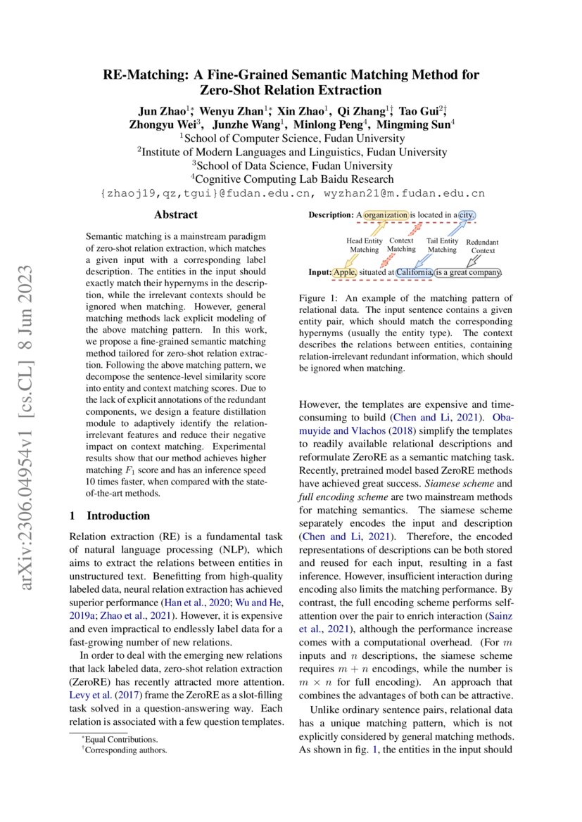 Re Matching A Fine Grained Semantic Matching Method For Zero Shot Relation Extraction Deepai