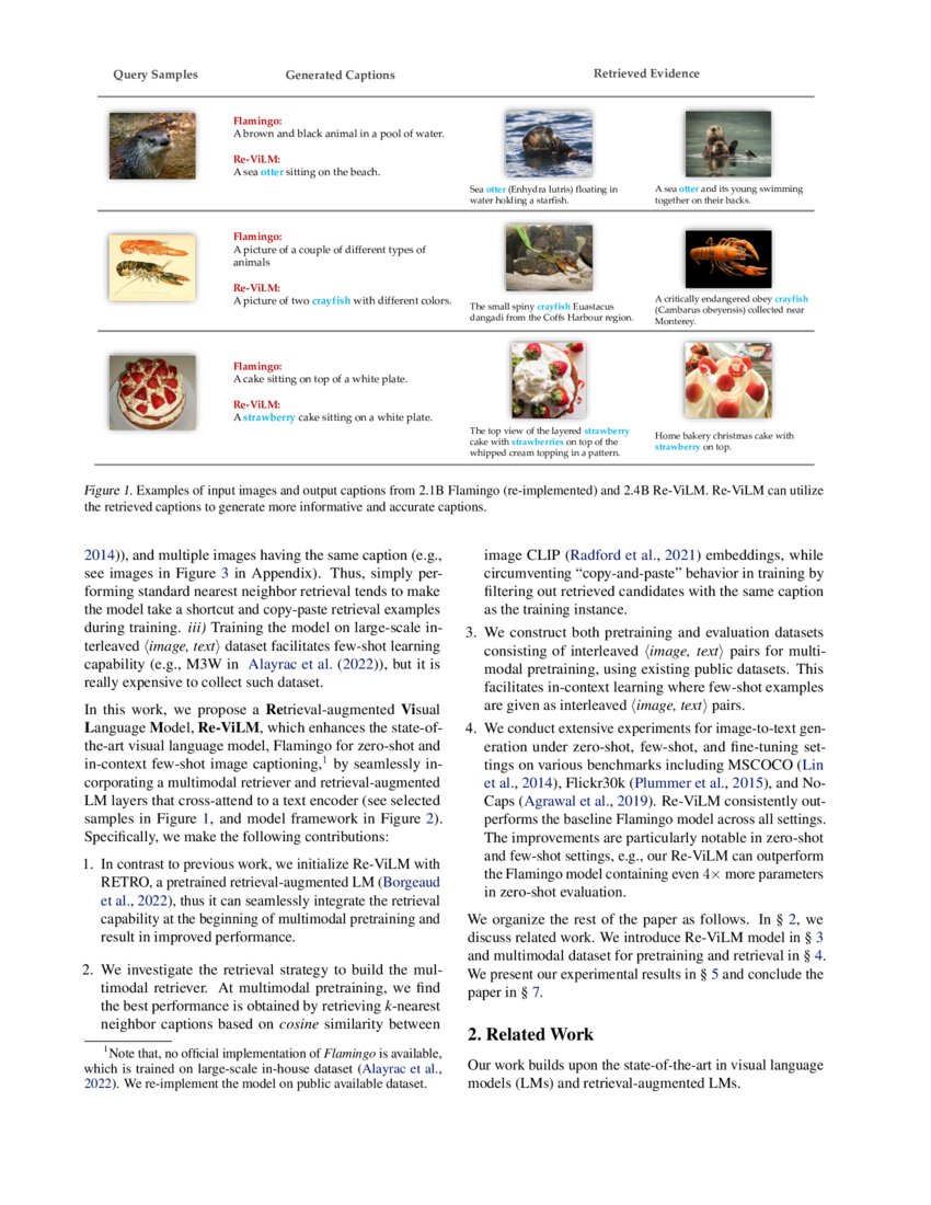 Re-ViLM: Retrieval-Augmented Visual Language Model for Zero and Few ... Re-ViLM: Retrieval-Augmented Visual Language Model for Zero and Few ...