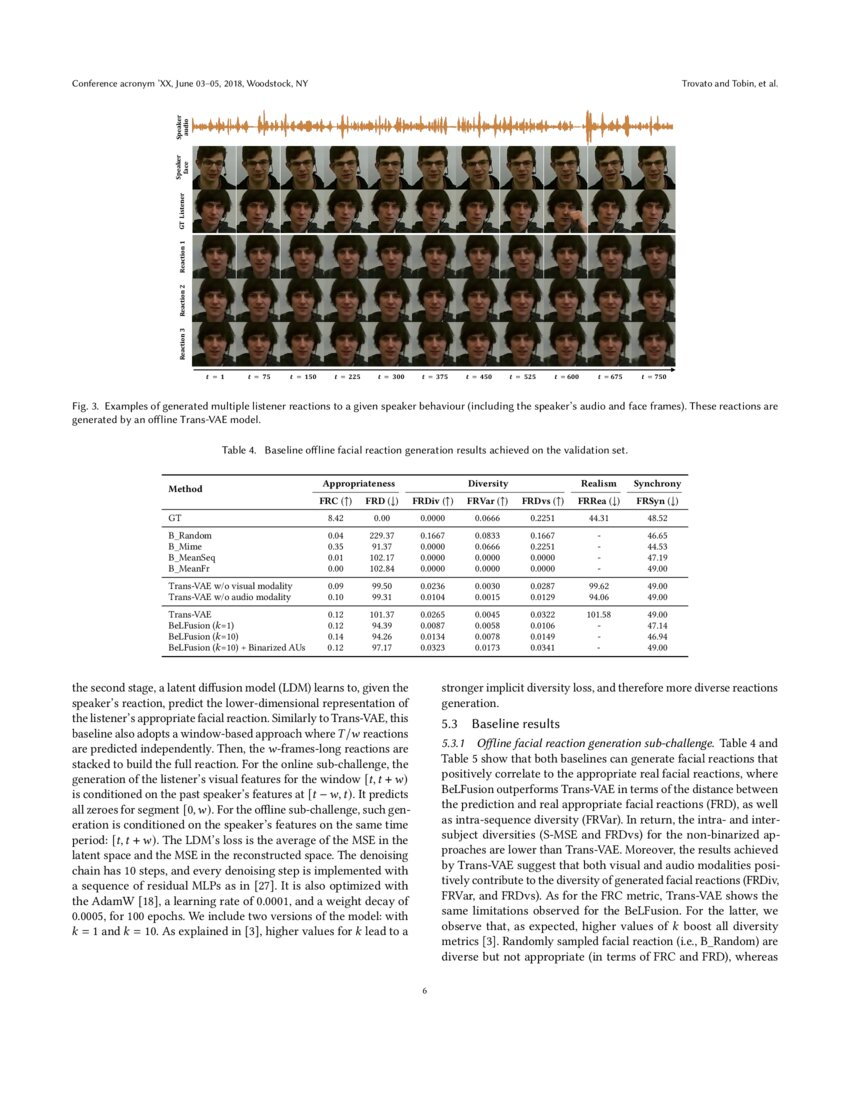 REACT2023: the first Multi-modal Multiple Appropriate Facial Reaction Generation Challenge | DeepAI