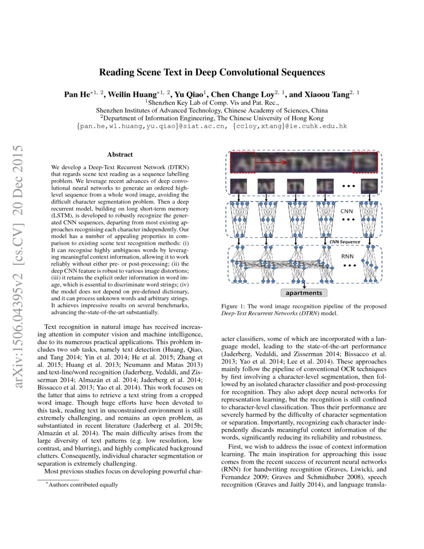 Reading Scene Text in Deep Convolutional Sequences | DeepAI