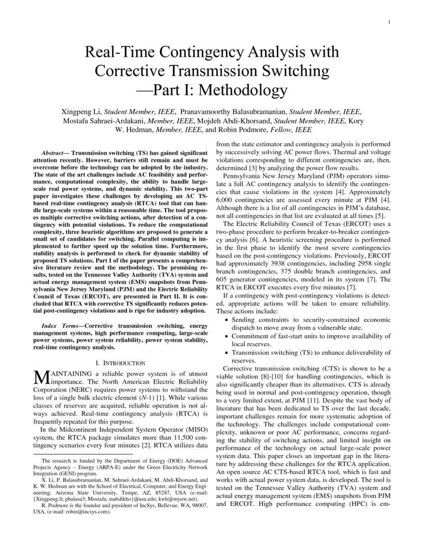 Real-Time Contingency Analysis with Corrective Transmission Switching ...