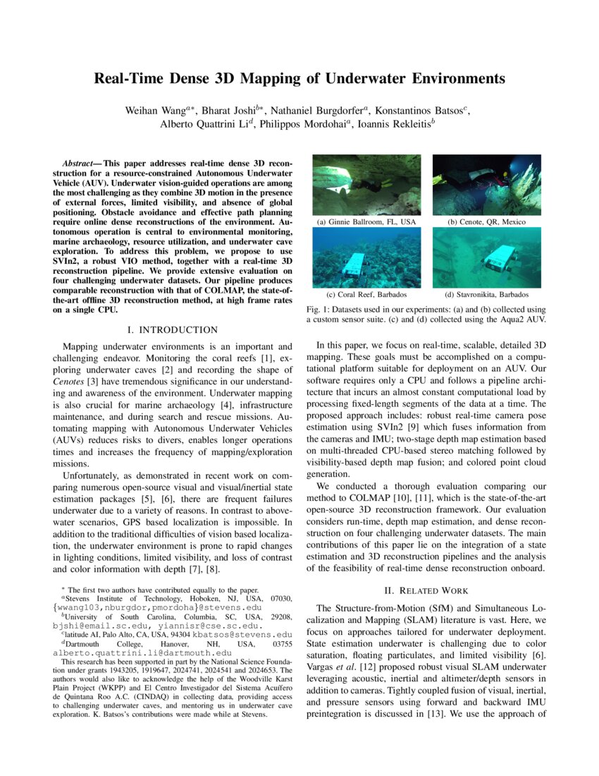 Real-Time Dense 3D Mapping of Underwater Environments | DeepAI