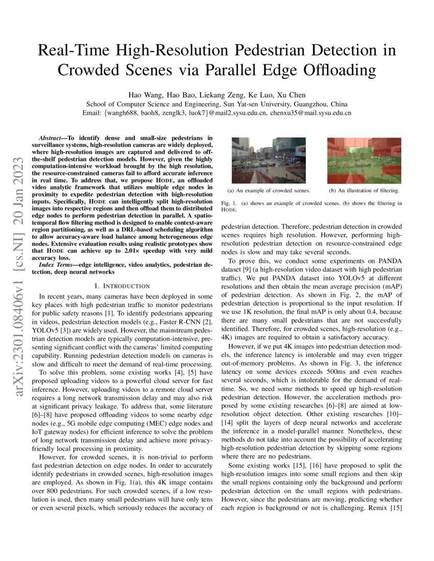 Real Time High Resolution Pedestrian Detection In Crowded Scenes Via