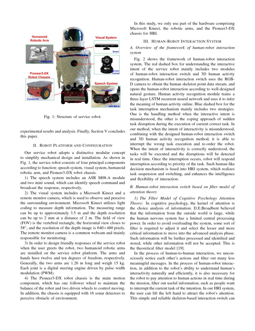 Real Time Human Robot Interaction For A Service Robot Based On 3d Human Activity Recognition And