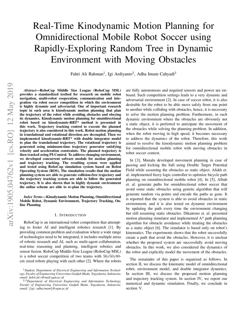 Real-Time Kinodynamic Motion Planning for Omnidirectional Mobile Robot ...