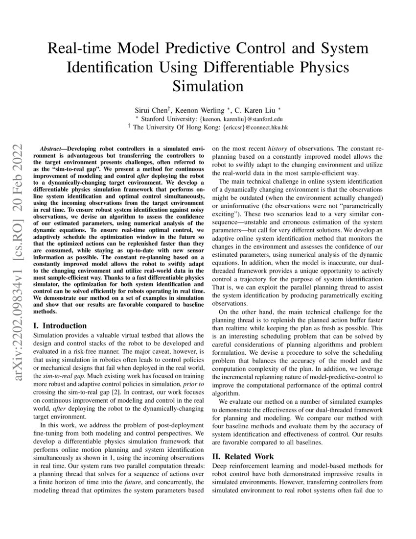 Real-time Model Predictive Control and System Identification Using ...