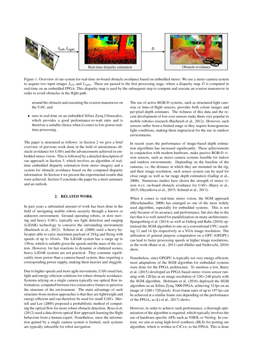 Real Time On Board Obstacle Avoidance For Uavs Based On Embedded Stereo