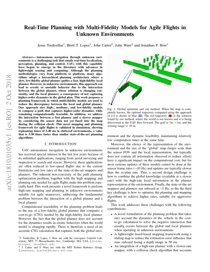 Real-Time Planning with Multi-Fidelity Models for Agile Flights in ...