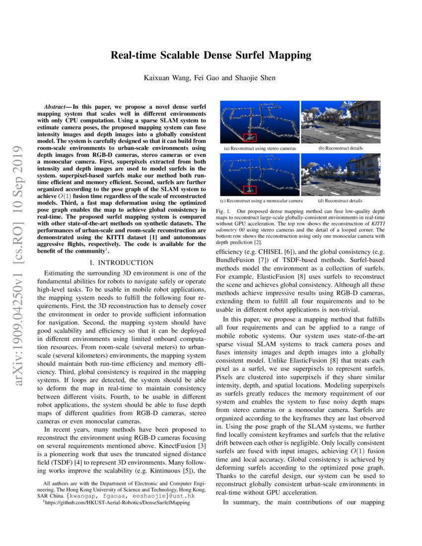 Real-time Scalable Dense Surfel Mapping | DeepAI