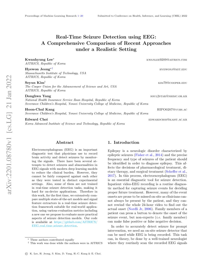 Real Time Seizure Detection Using Eeg A Comprehensive Comparison Of