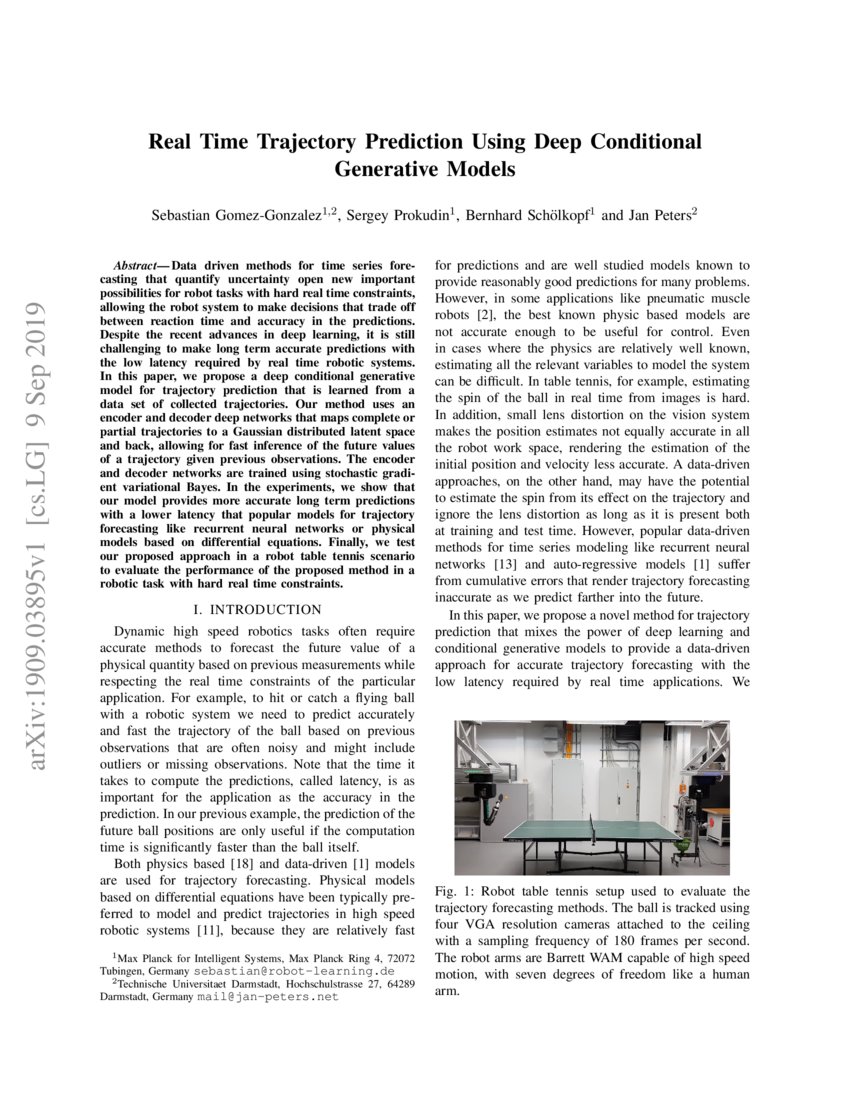 Real Time Trajectory Prediction Using Deep Conditional Generative Models Deepai