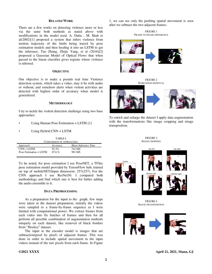 Real Time Violence Detection Using Cnn Lstm Deepai