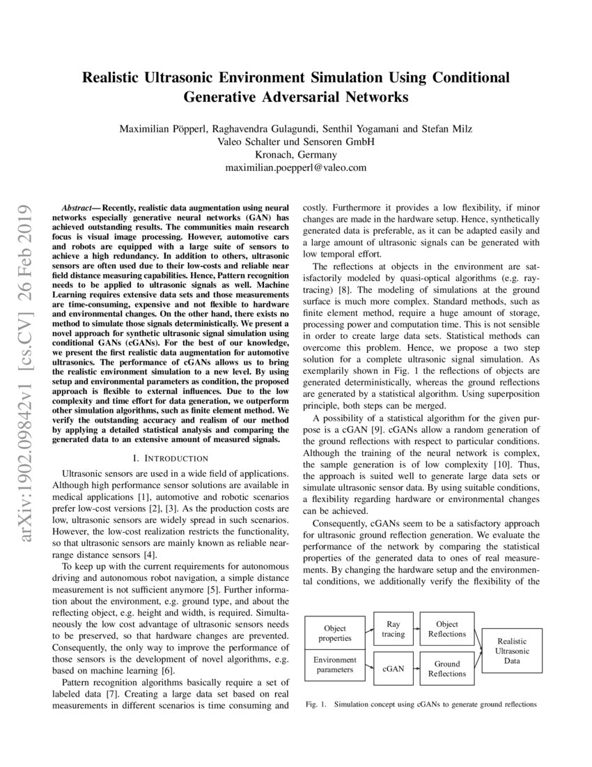 Realistic Ultrasonic Environment Simulation Using Conditional ...