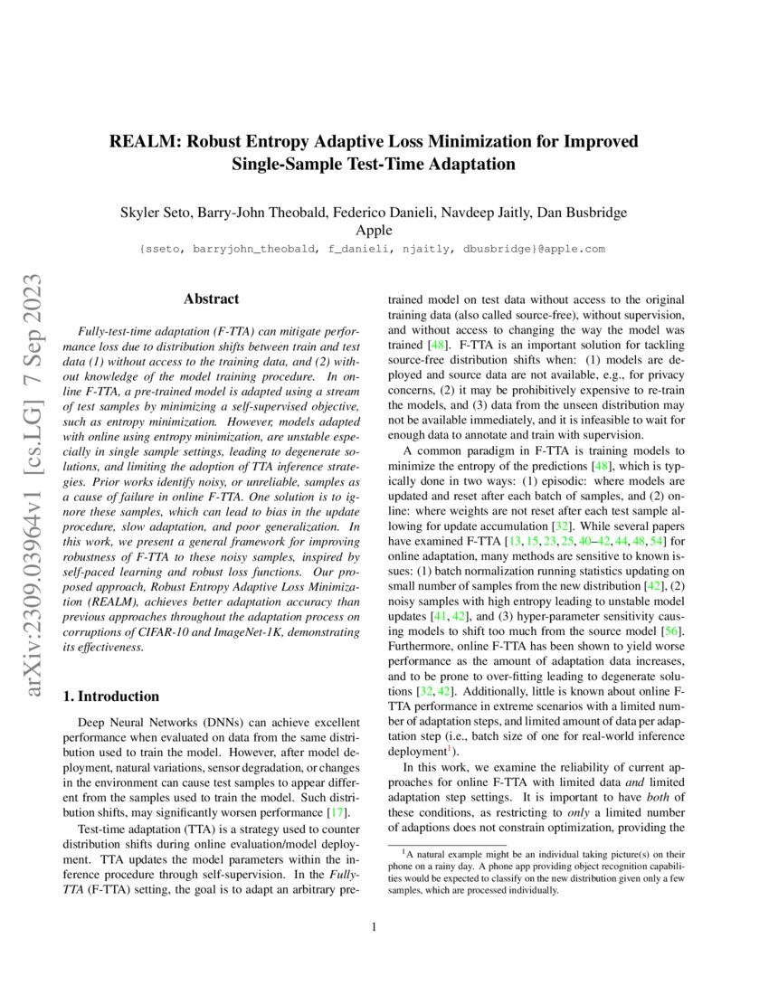 Realm Robust Entropy Adaptive Loss Minimization For Improved Single Sample Test Time Adaptation 