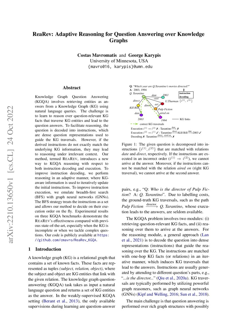 ReaRev: Adaptive Reasoning for Question Answering over Knowledge Graphs ... ReaRev: Adaptive Reasoning for Question Answering over Knowledge Graphs ...