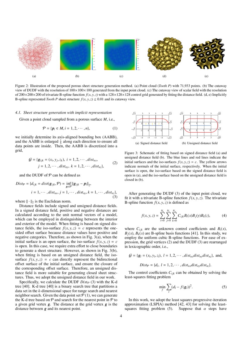 Reasonable thickness determination for implicit porous sheet structure ...