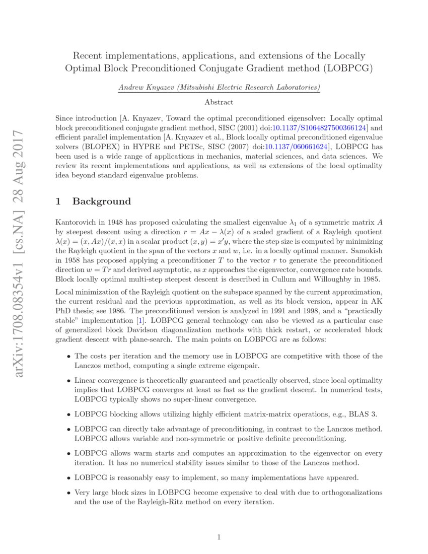 Recent implementations, applications, and extensions of the Locally Optimal Block Preconditioned ...