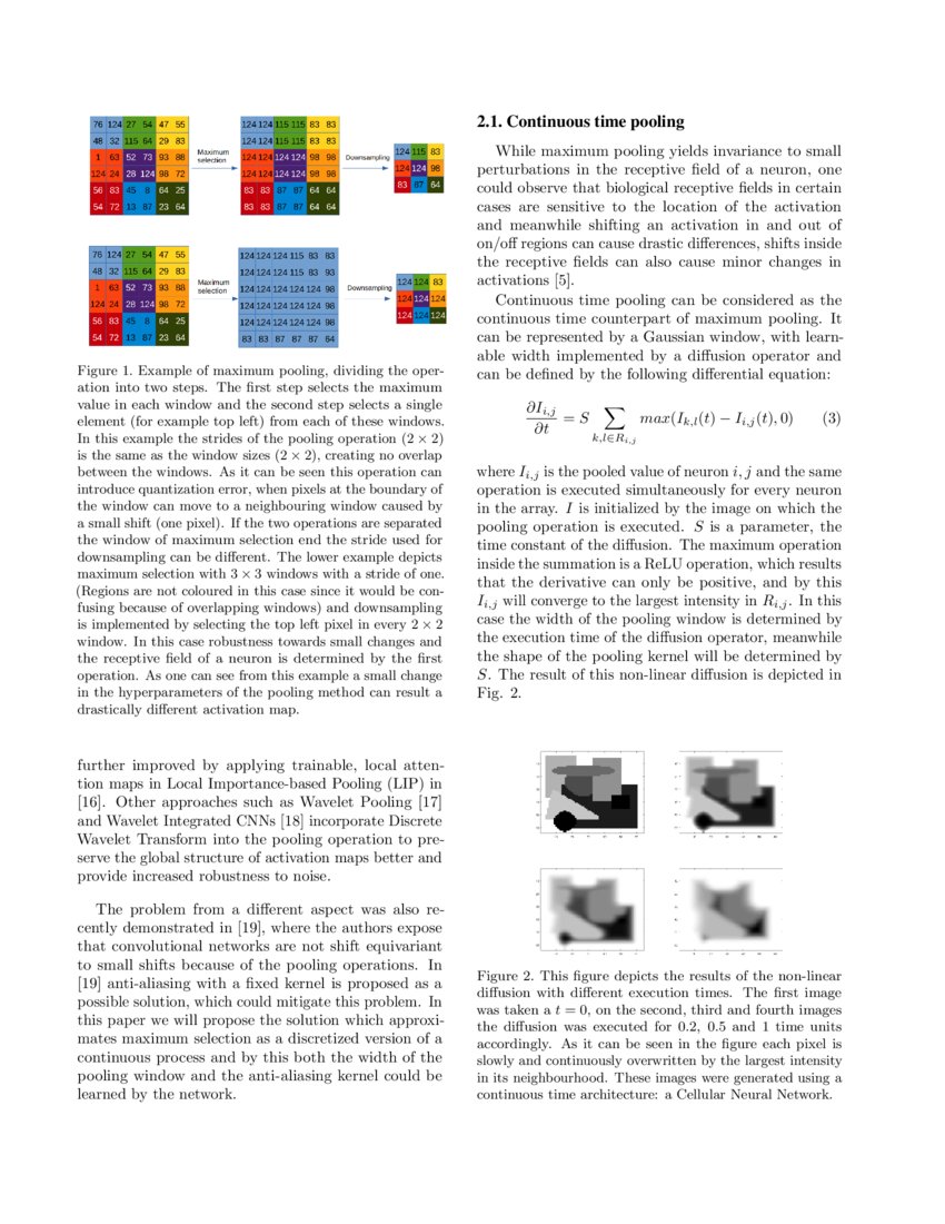 Receptive Field Size Optimization with Continuous Time Pooling | DeepAI