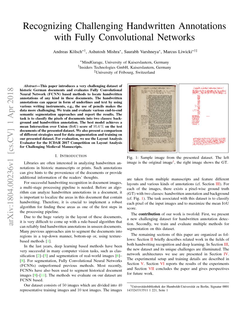 Recognizing Challenging Handwritten Annotations with Fully Convolutional Networks | DeepAI
