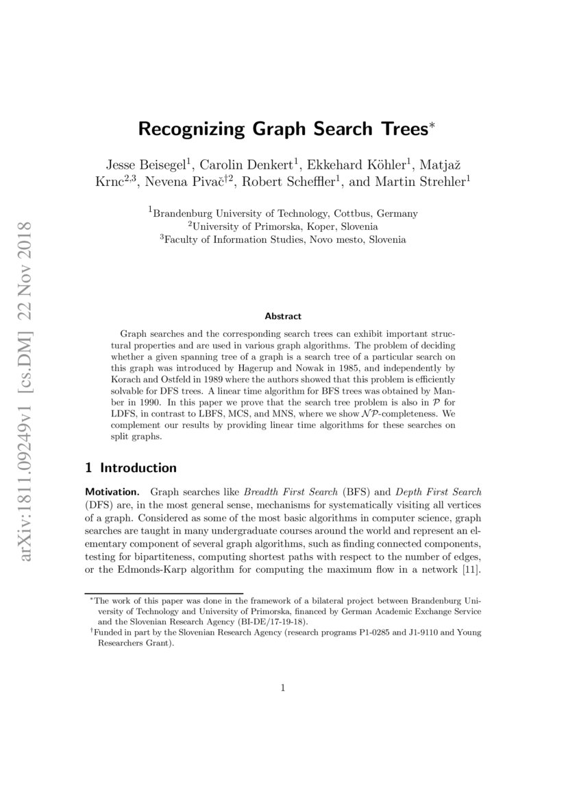 Recognizing Graph Search Trees | DeepAI