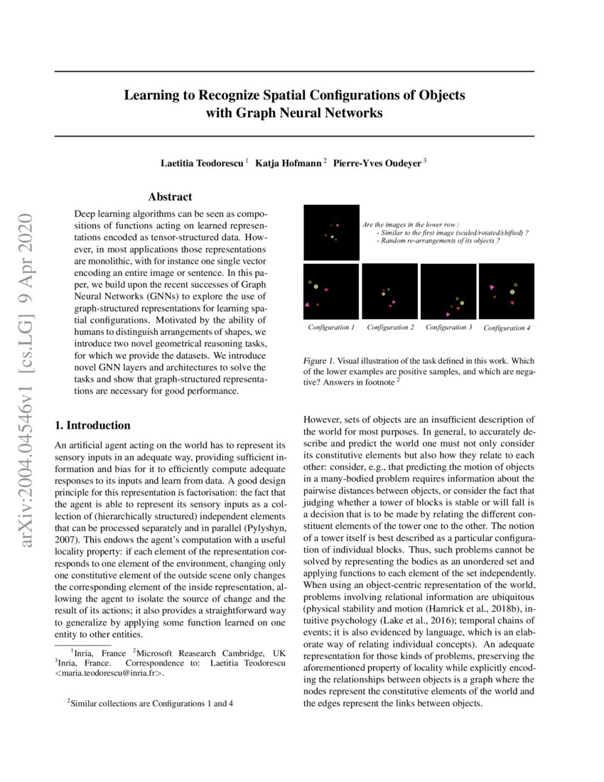 Recognizing Spatial Configurations Of Objects With Graph Neural Networks Deepai