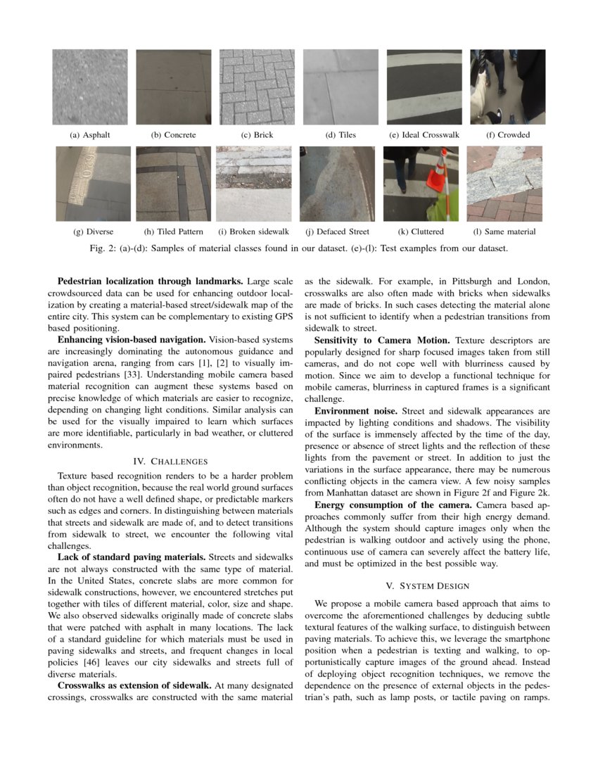 Recognizing Textures with Mobile Cameras for Pedestrian Safety ...
