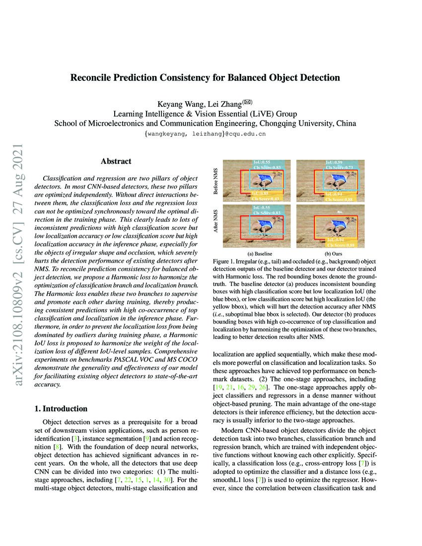 Reconcile Prediction Consistency for Balanced Object Detection | DeepAI