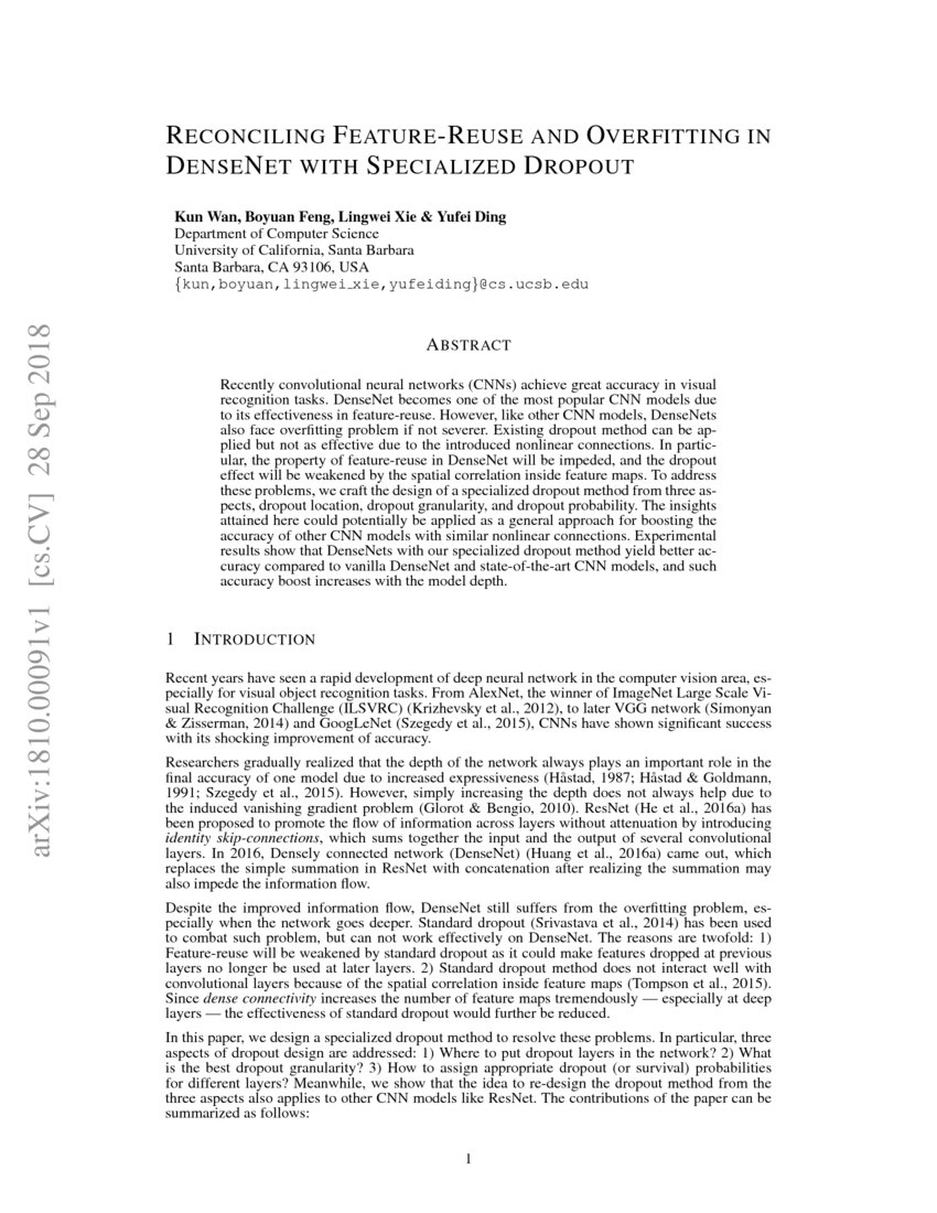 Reconciling Feature-Reuse and Overfitting in DenseNet with Specialized ...