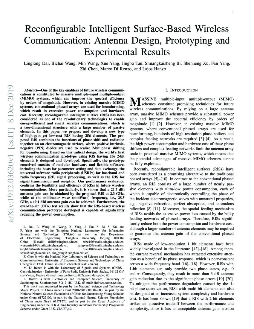 Reconfigurable Intelligent Surface-Based Wireless Communication ...