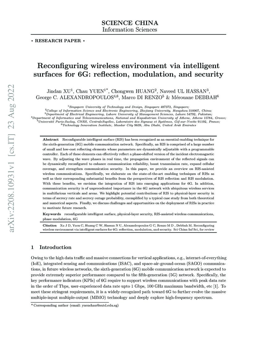 Reconfiguring Wireless Environment via Intelligent Surfaces for 6G: Reflection, Modulation, and ...