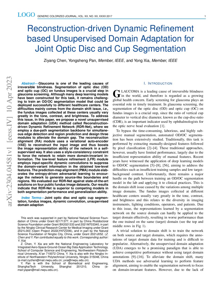 Reconstruction-driven Dynamic Refinement based Unsupervised Domain ... Reconstruction-driven Dynamic Refinement based Unsupervised Domain ...