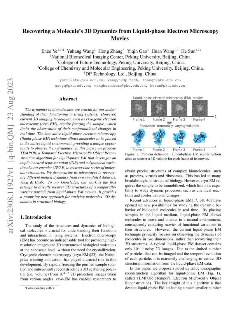 Recovering a Molecule's 3D Dynamics from Liquid-phase Electron ...