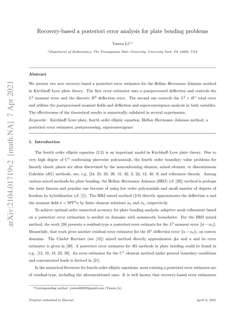 Recovery Based A Posteriori Error Analysis For Plate Bending Problems