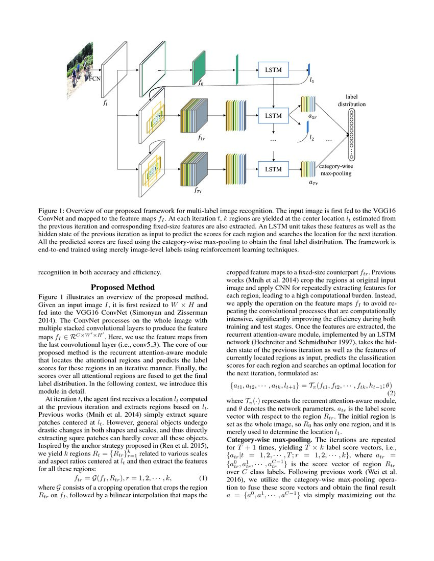 Recurrent Attentional Reinforcement Learning For Multi Label Image Recognition Deepai