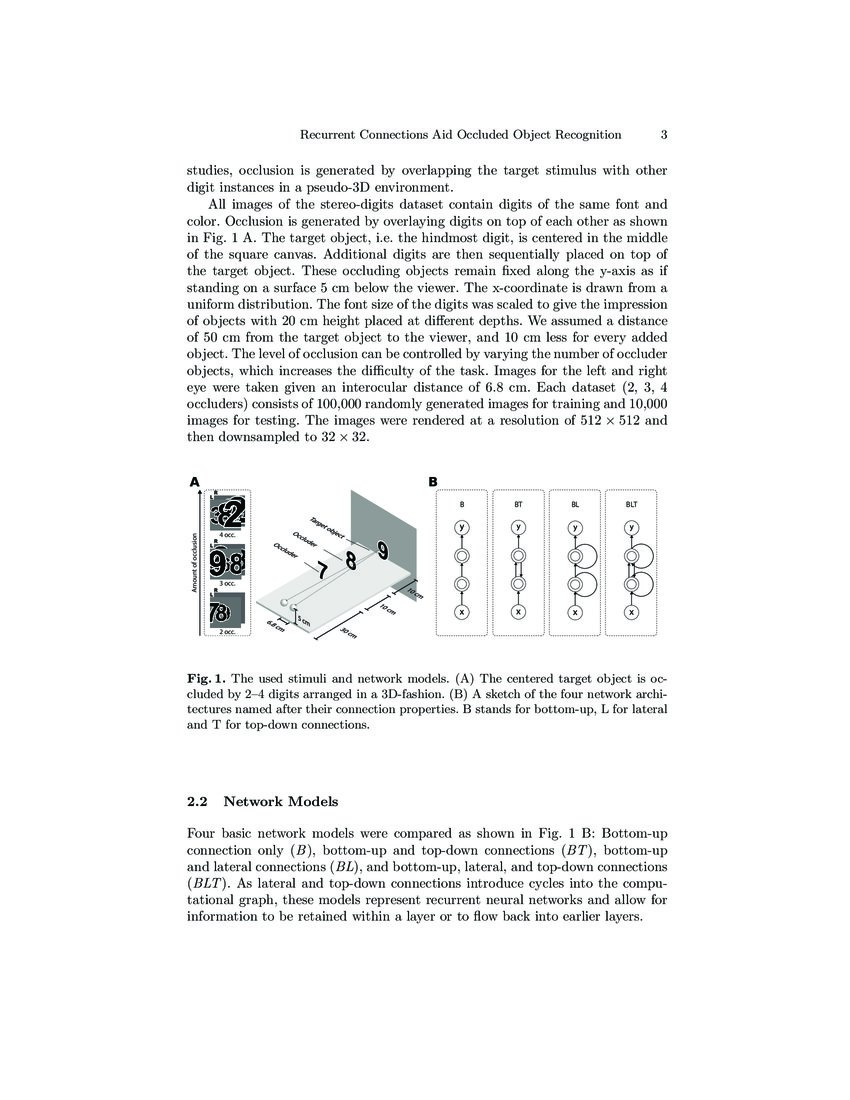 Recurrent Connections Aid Occluded Object Recognition By Discounting Occluders Deepai