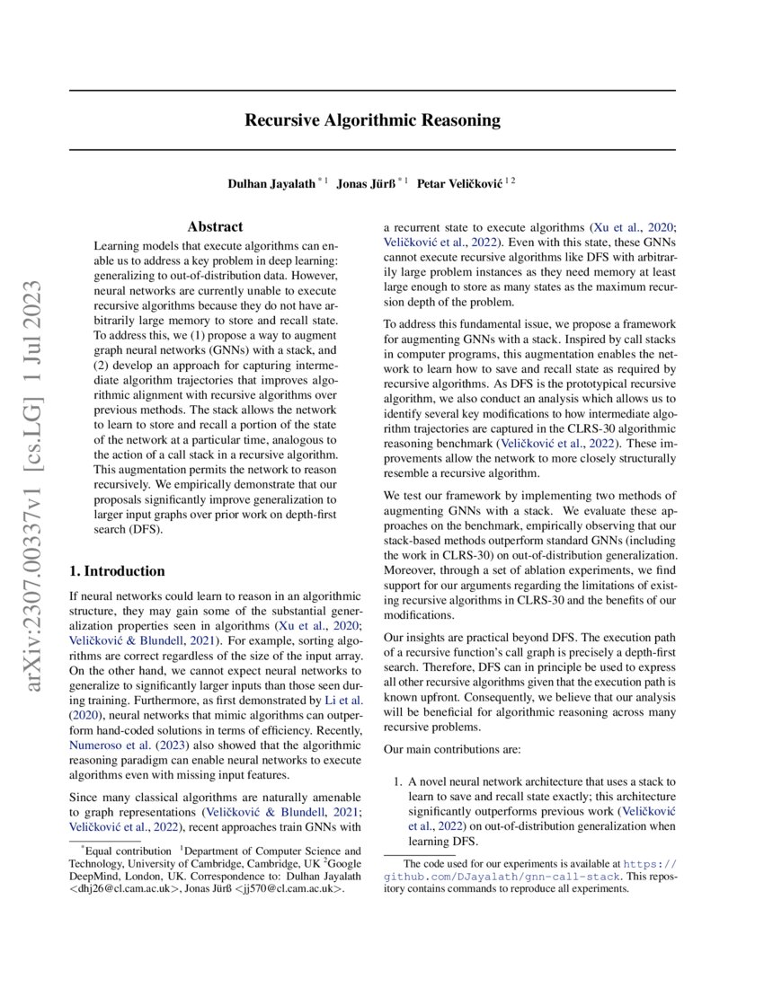 Recursive Algorithmic Reasoning Deepai