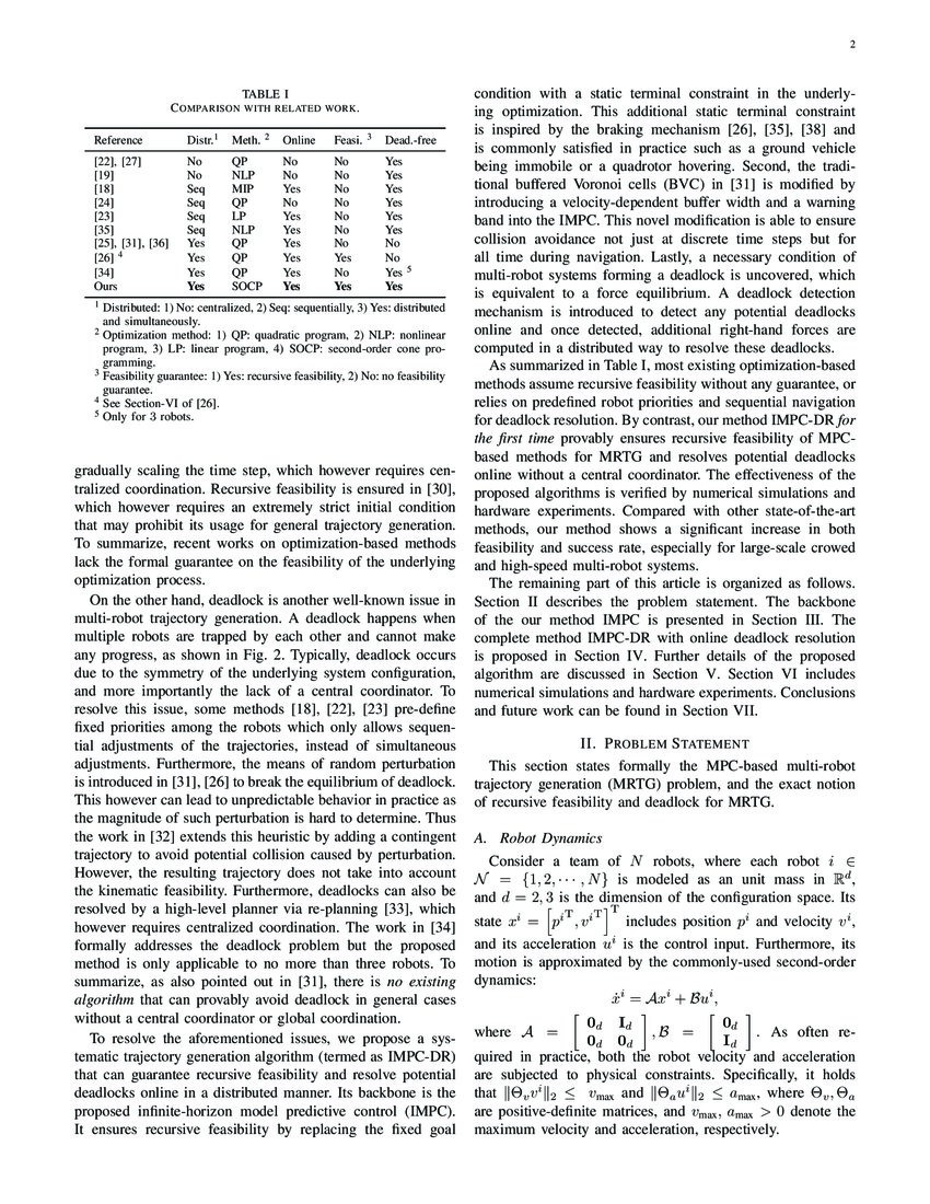 Recursive Feasibility And Deadlock Resolution In Mpc Based Multi Robot Trajectory Generation
